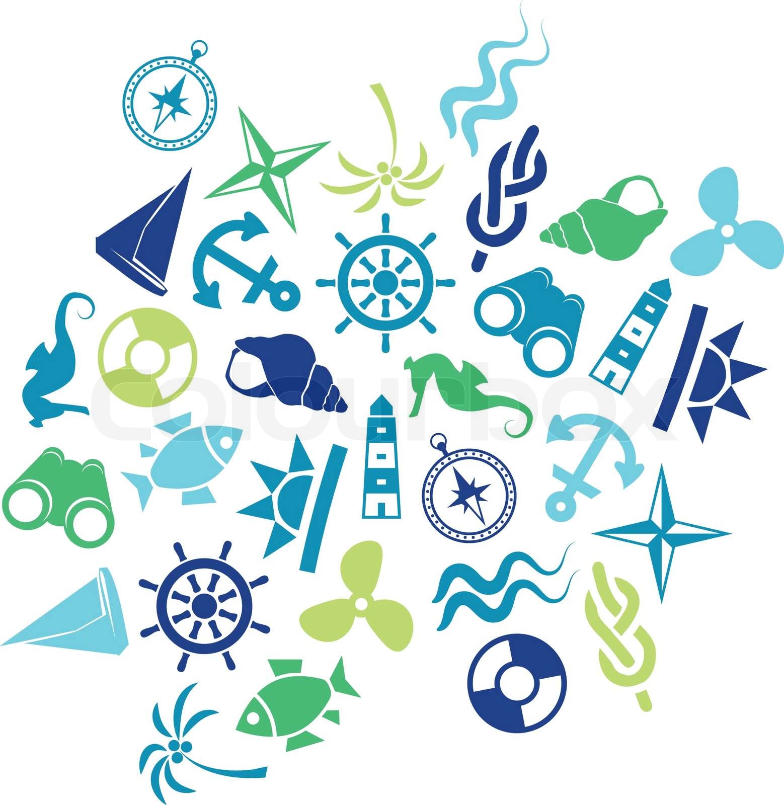 marine icons | Stock vector | Colourbox