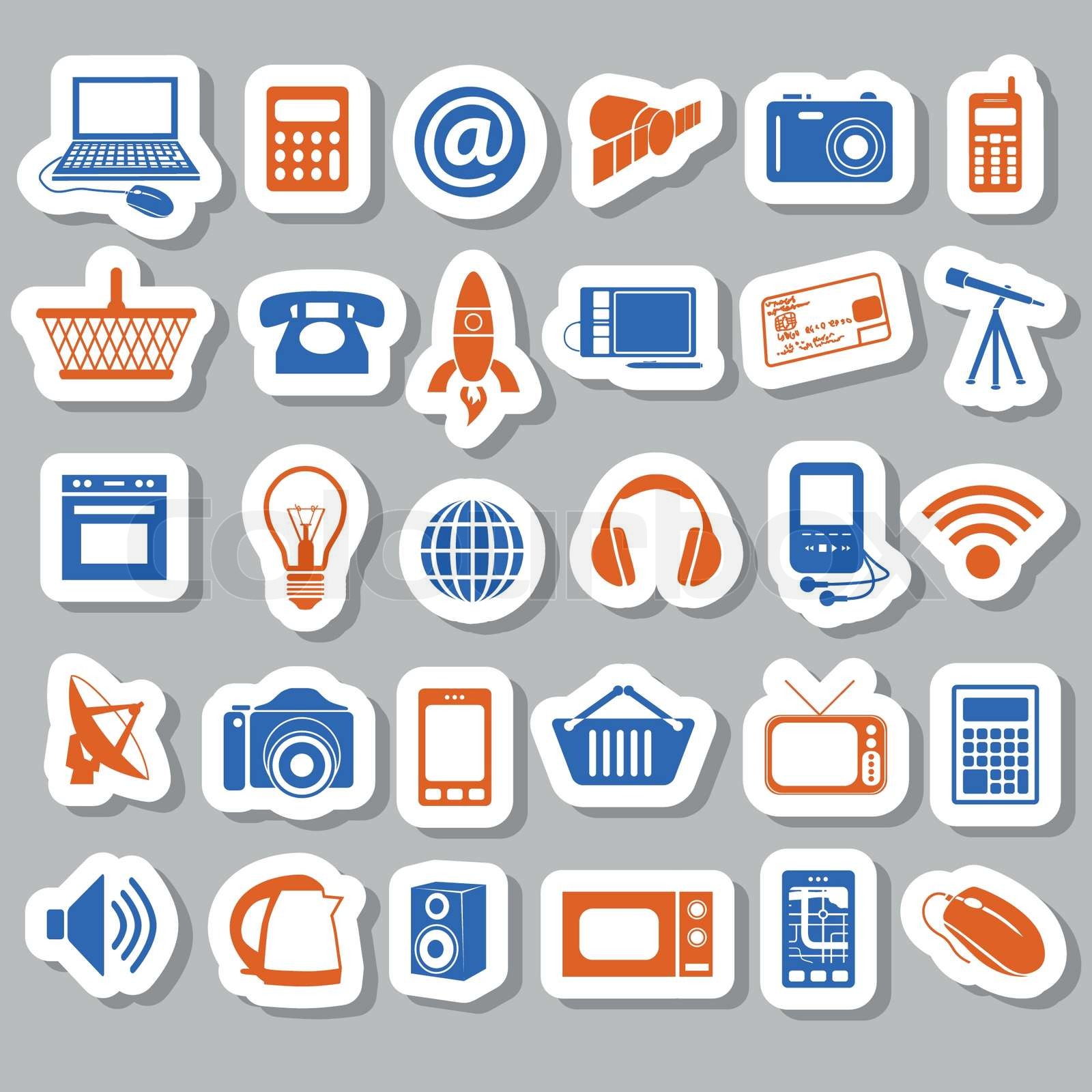 modern technology stickers | Stock vector | Colourbox