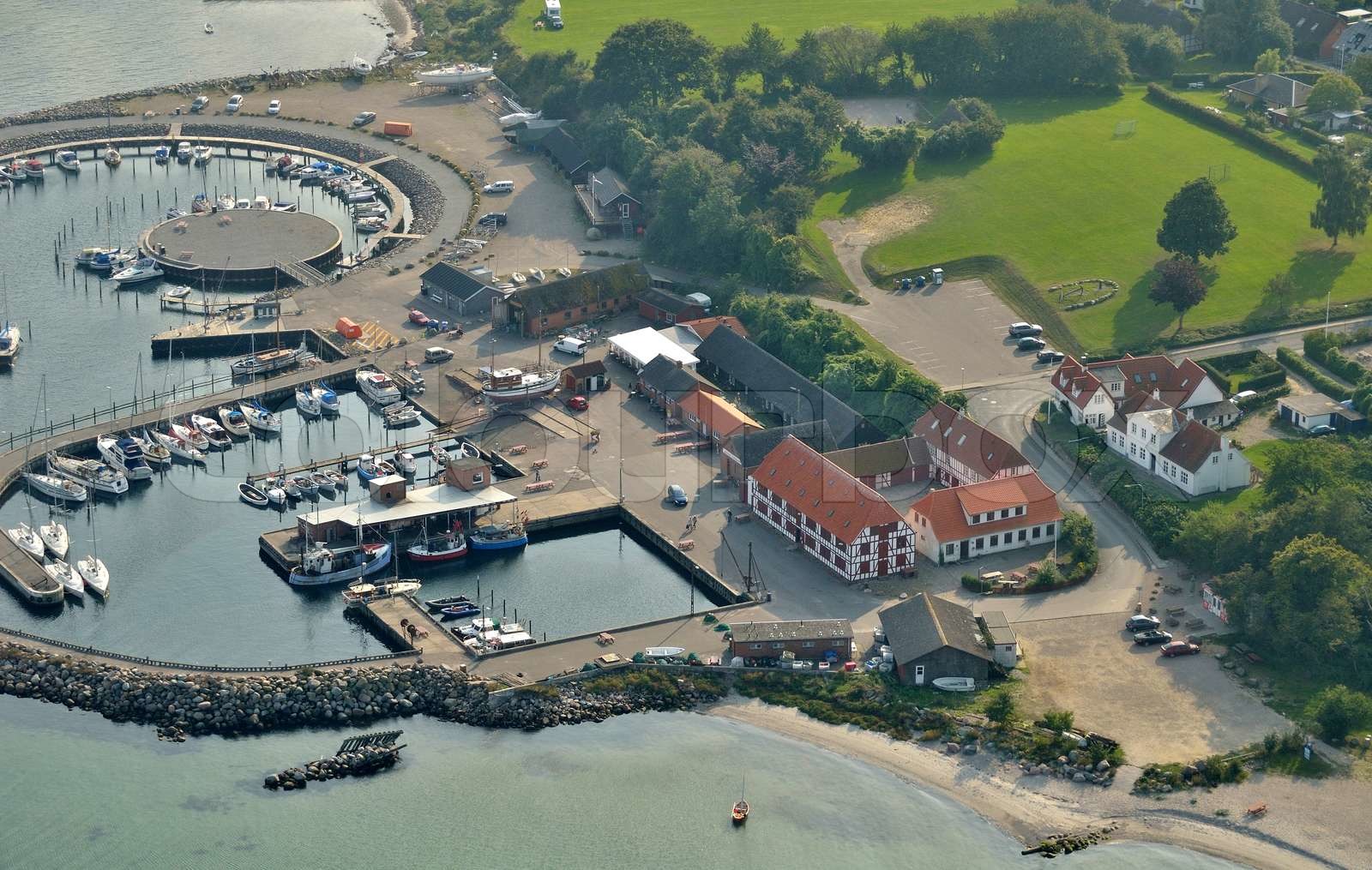 Lundeborg Havn og by | Stock foto | Colourbox