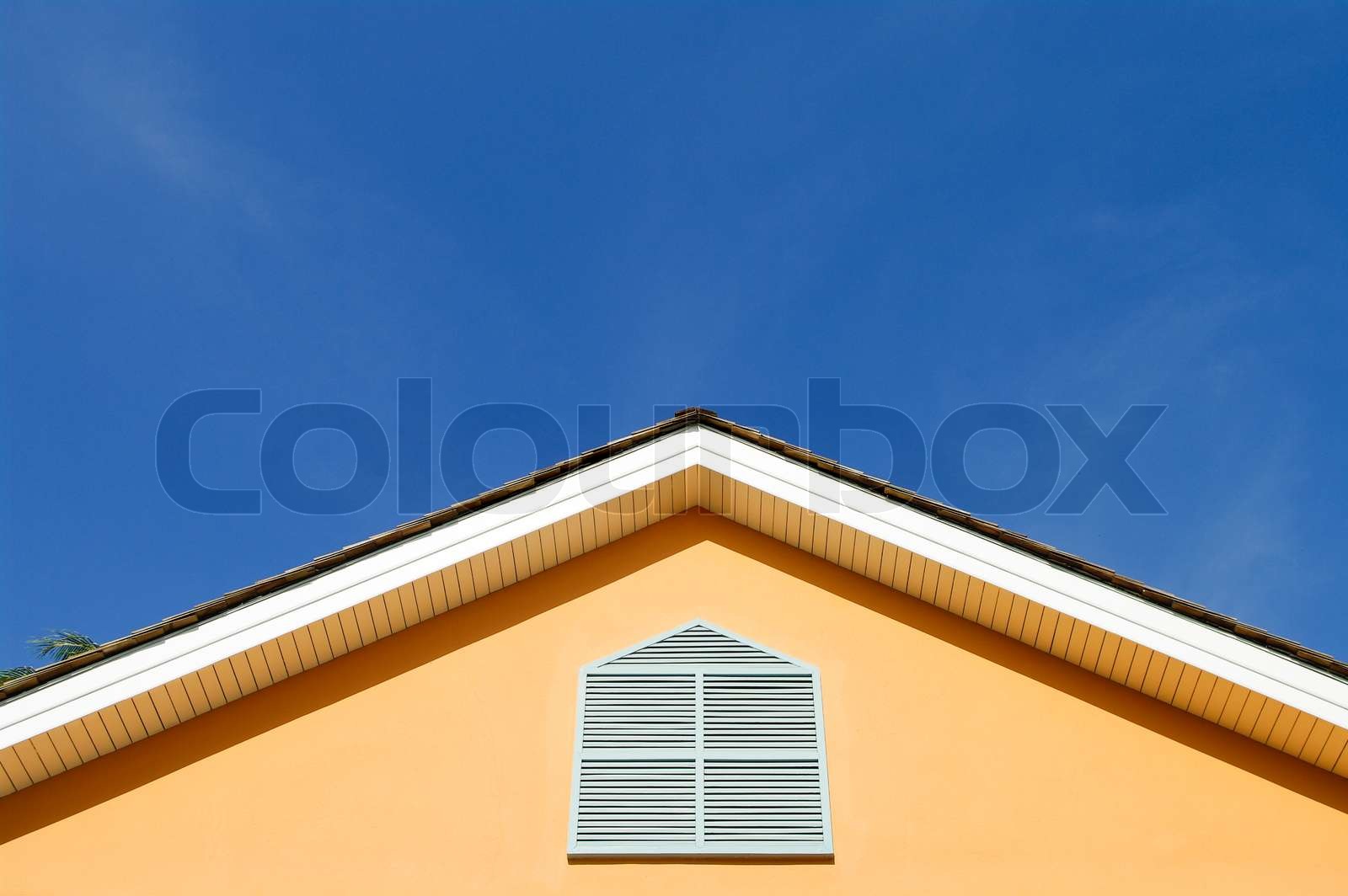 Colorful vintage house roof Architectural detail | Stock image | Colourbox