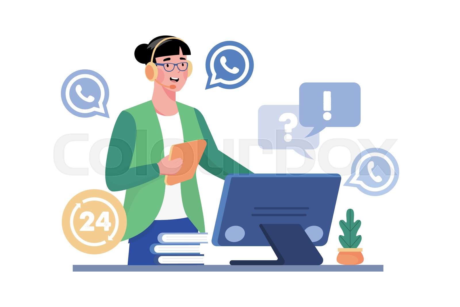 Emergency dispatcher handling multiple emergencies. | Stock vector ...