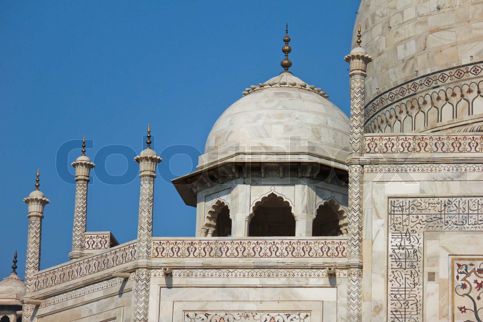 External decoration details of Taj Mahal, India | Stock image | Colourbox