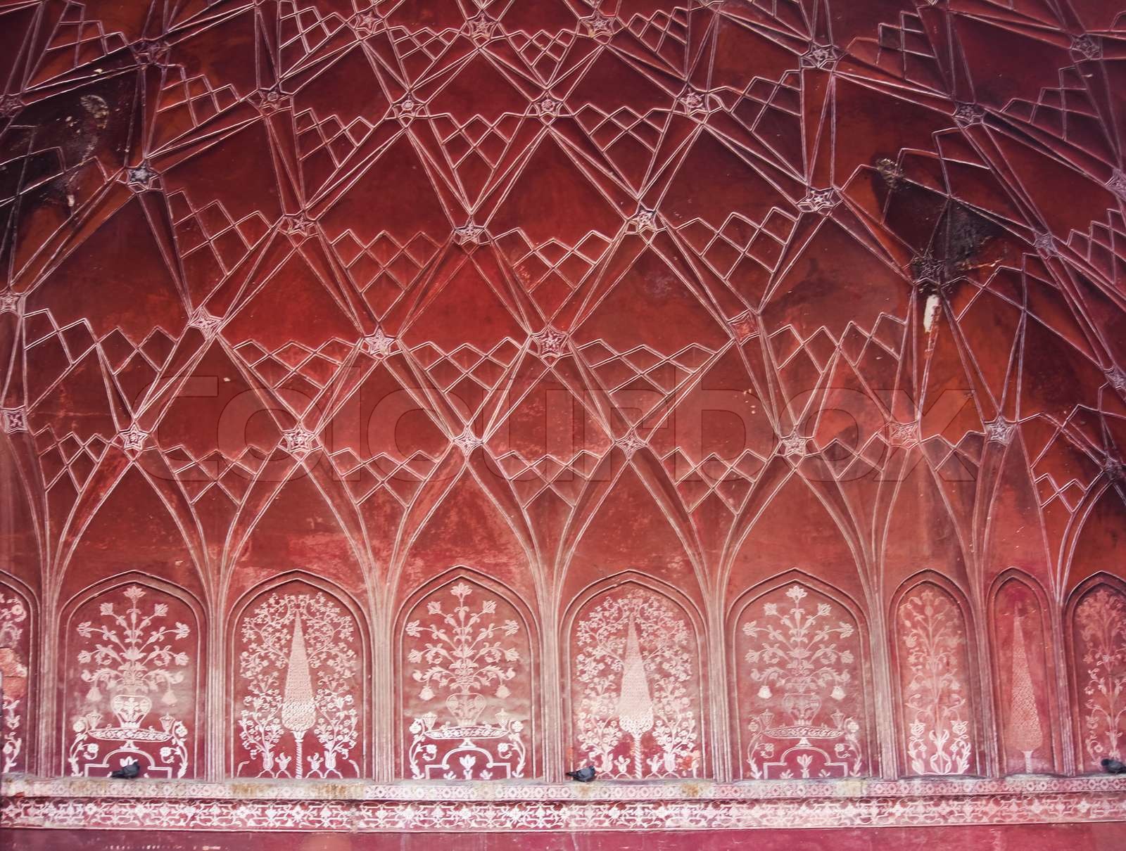 External decoration details of Taj Mahal, India | Stock image | Colourbox