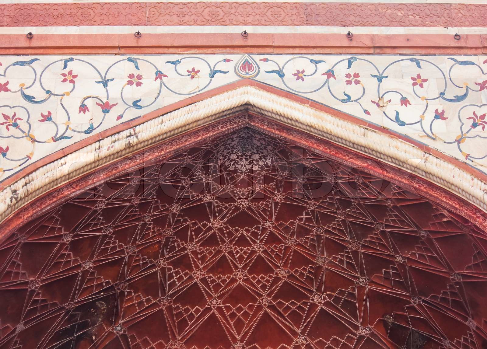 External decoration details of Taj Mahal, India | Stock image | Colourbox
