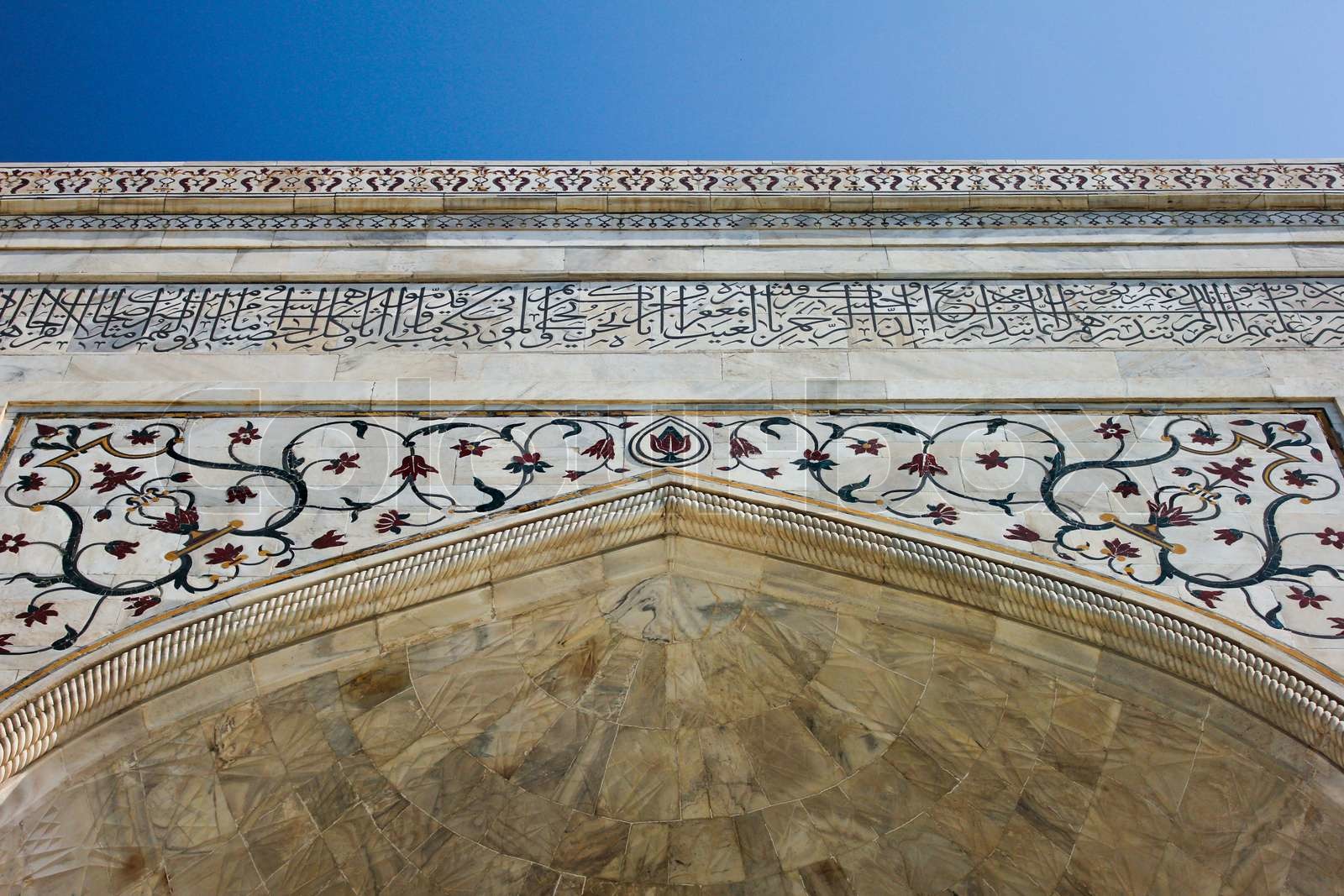 External decoration details of Taj Mahal, India | Stock image | Colourbox