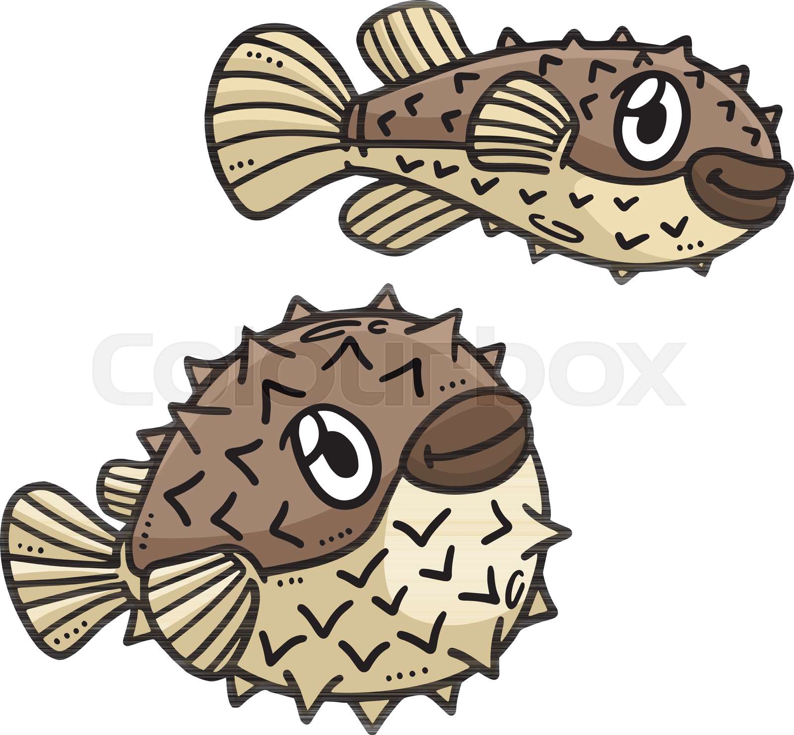 How To Draw A Cartoon Puffer Fish