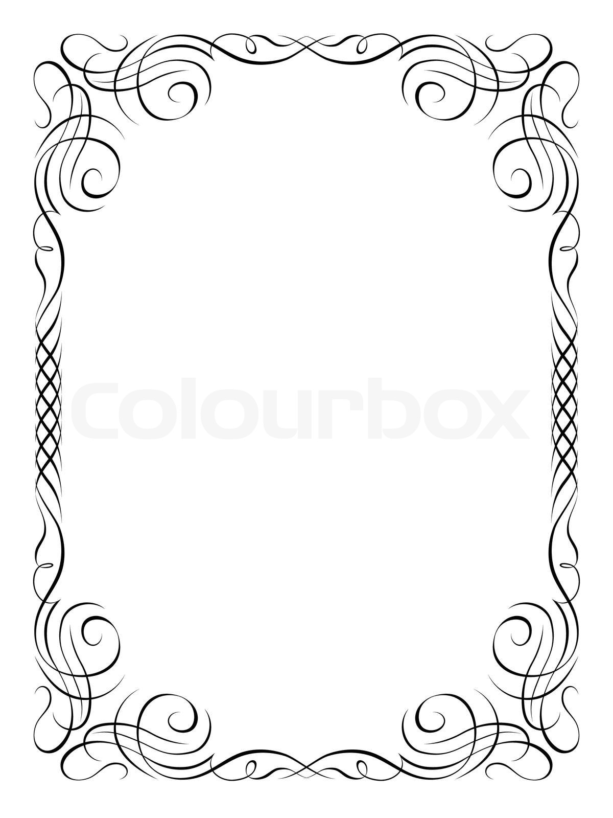 kalligrafi ornamental dekorativ ramme | Stock vektor | Colourbox