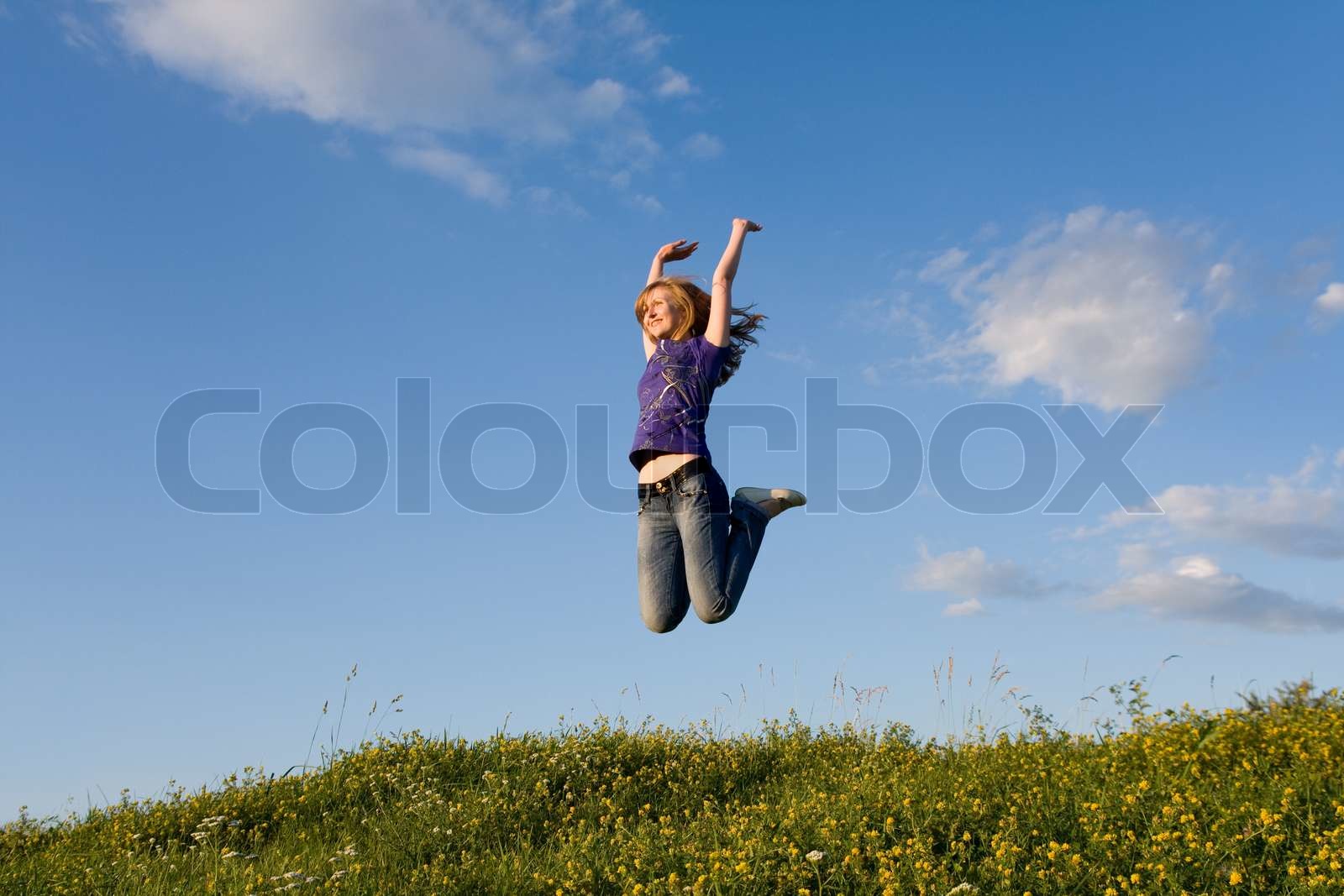 Springen Mädchen | Stock Bild | Colourbox