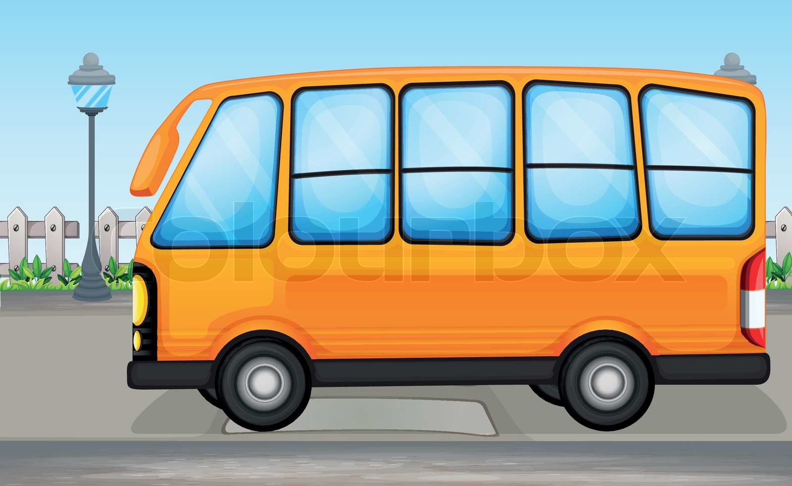 En gul bus | Stock vektor | Colourbox