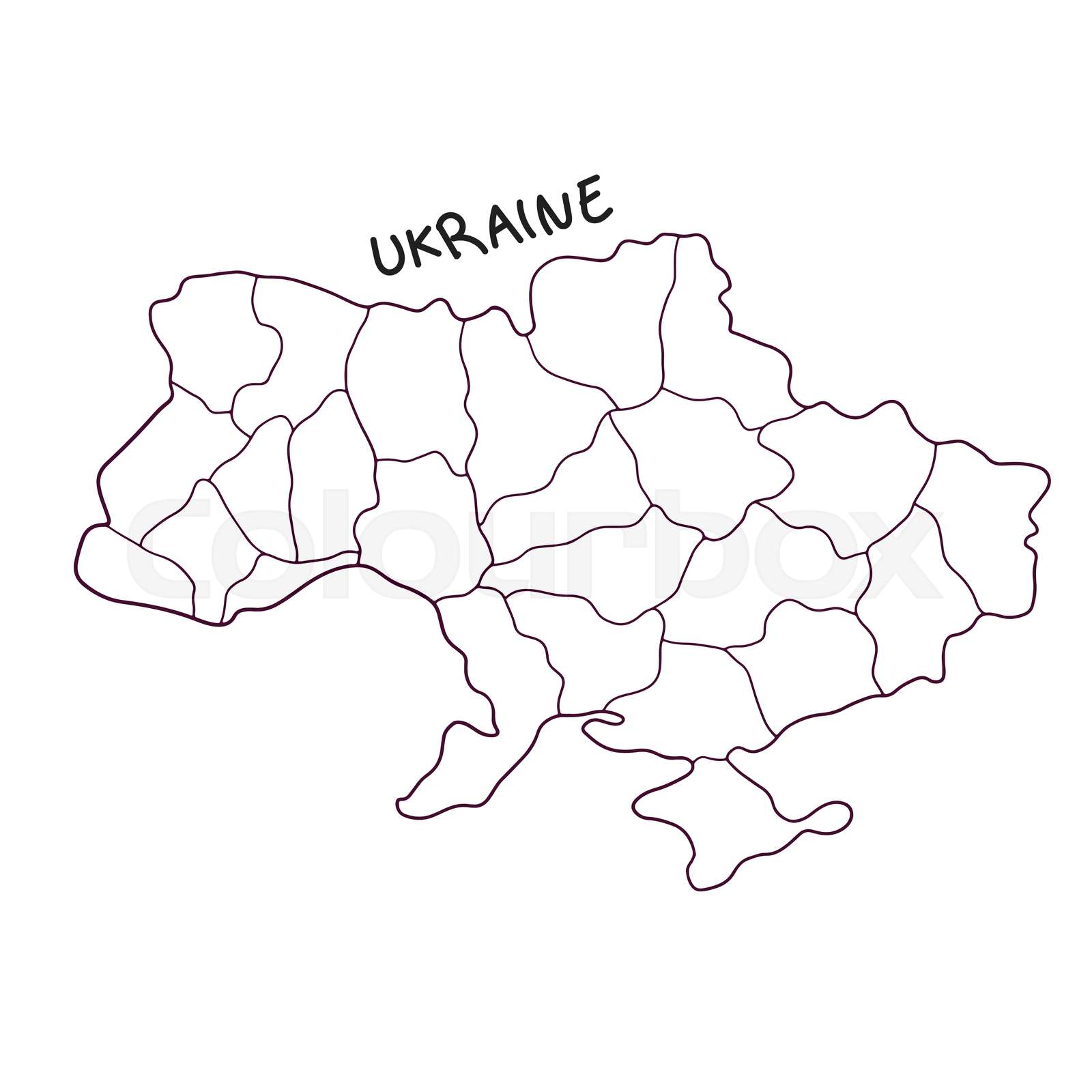 hand drawn doodle map of Ukraine | Stock vector | Colourbox