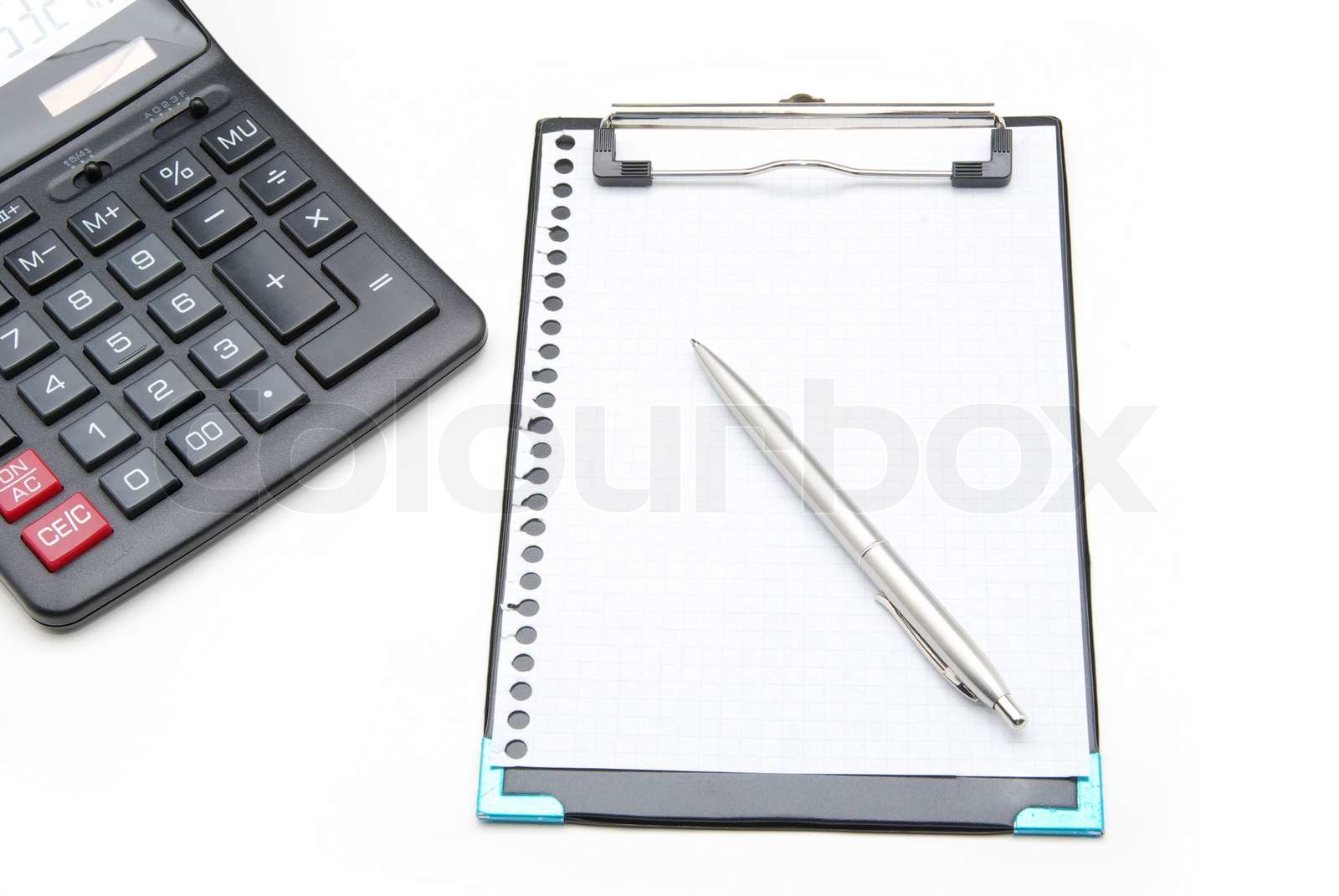 calculator and pen | Stock image | Colourbox