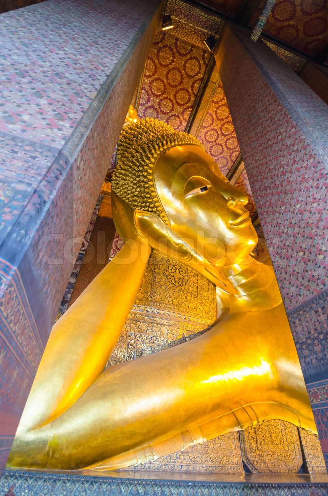 Big gold statue monk | Stock image | Colourbox