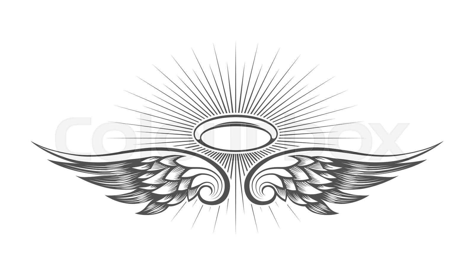 Angel With Halo Outline Template