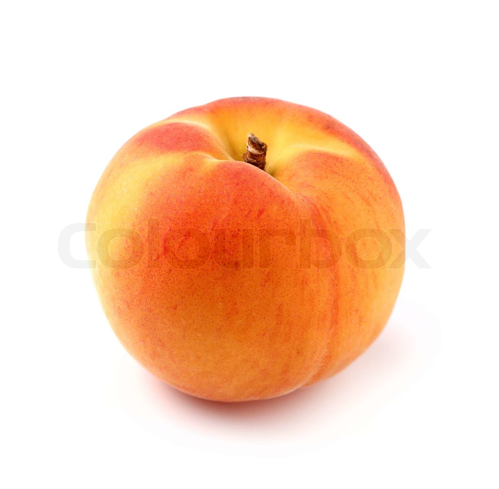 One ripe peach in closeup | Stock image | Colourbox