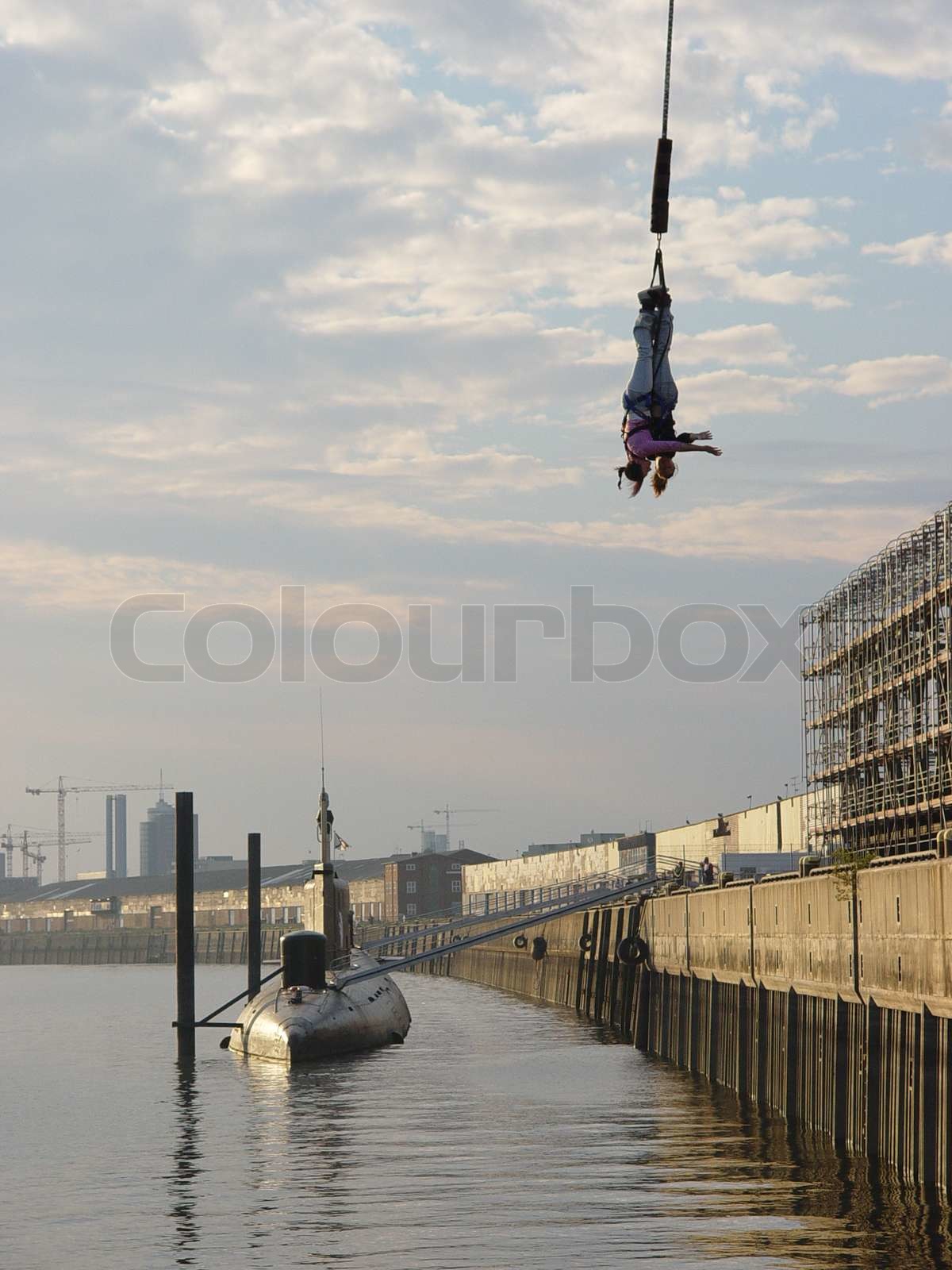 Bungee jumping on harbour | Stock image | Colourbox