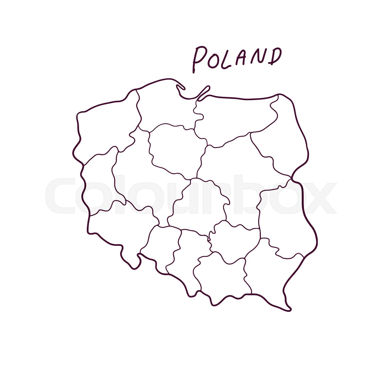 Hand Drawn Doodle Map Of Poland. Vector Illustration | Stock vector ...