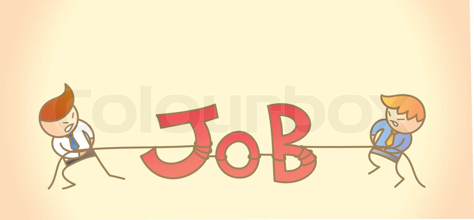 cartoon character of two business men pulling job | Stock vector ...