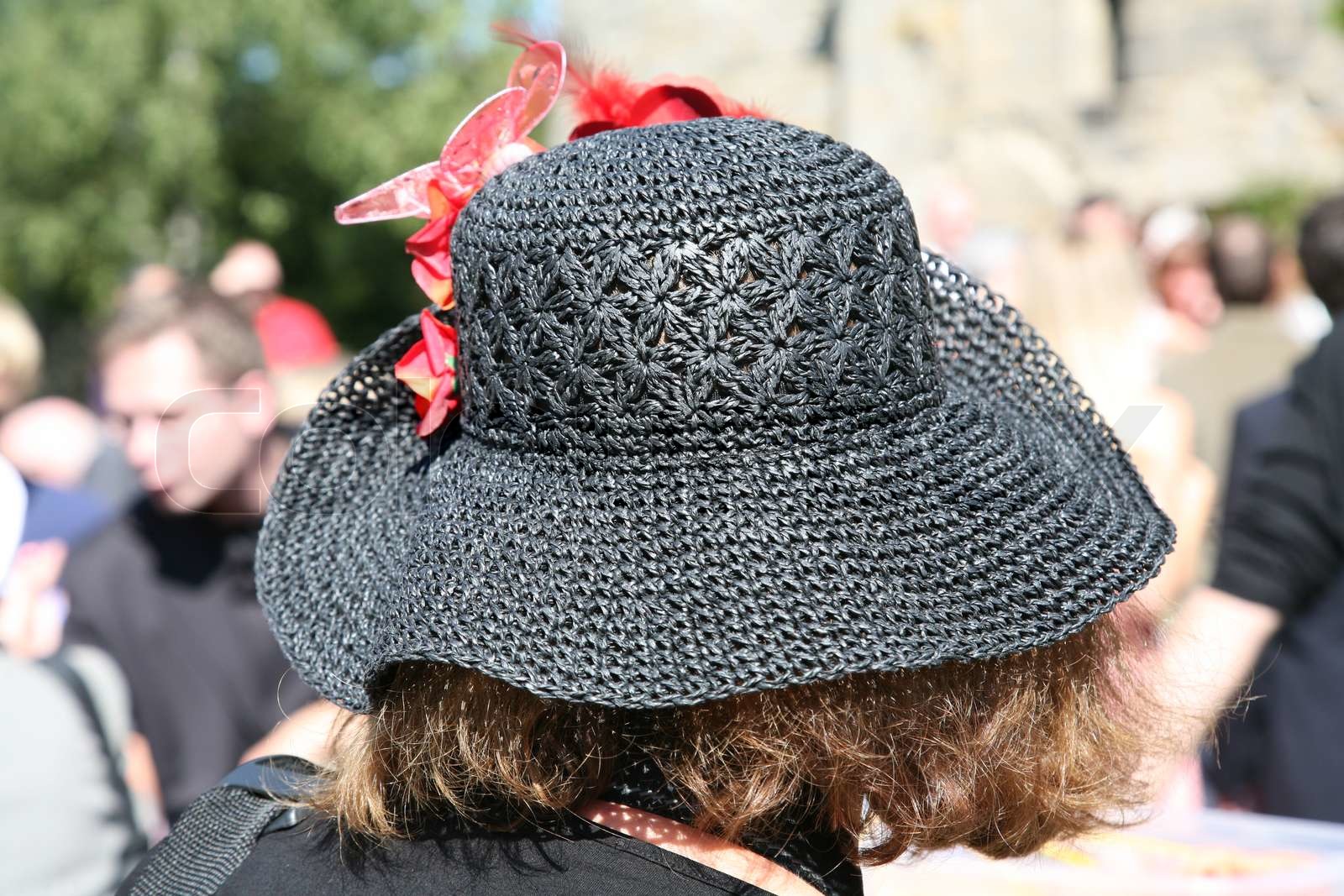Back view of woman in black hat | Stock image | Colourbox