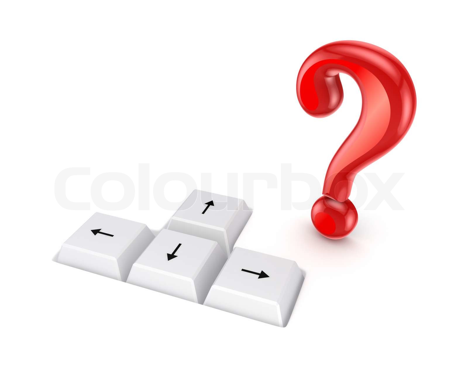 Red query mark and keyboard buttons | Stock image | Colourbox