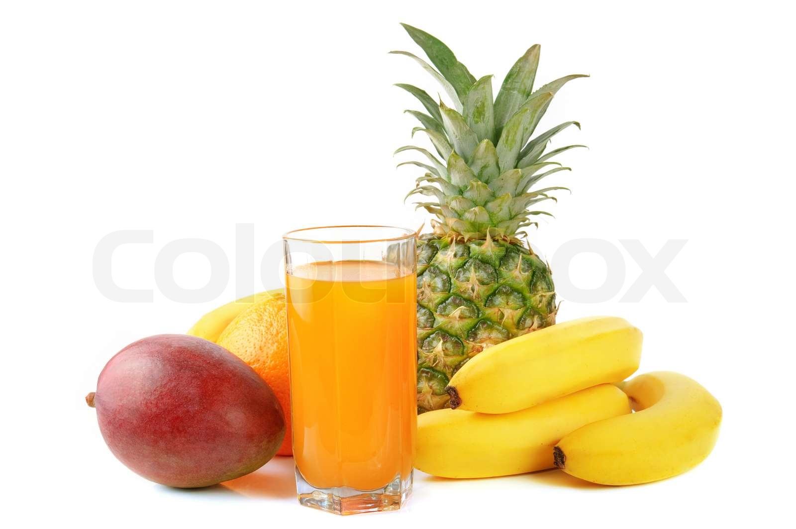 fresh tropical fruits and juice | Stock image | Colourbox