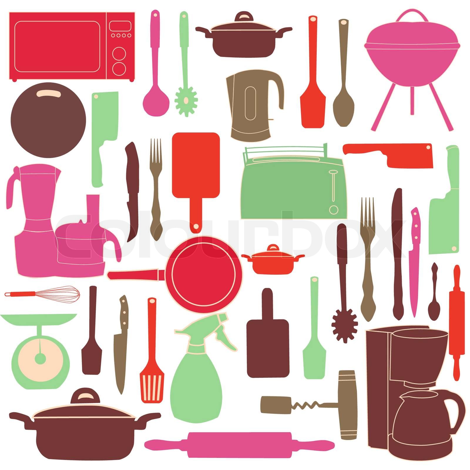 vector illustration of kitchen tools for cooking | Stock vector | Colourbox