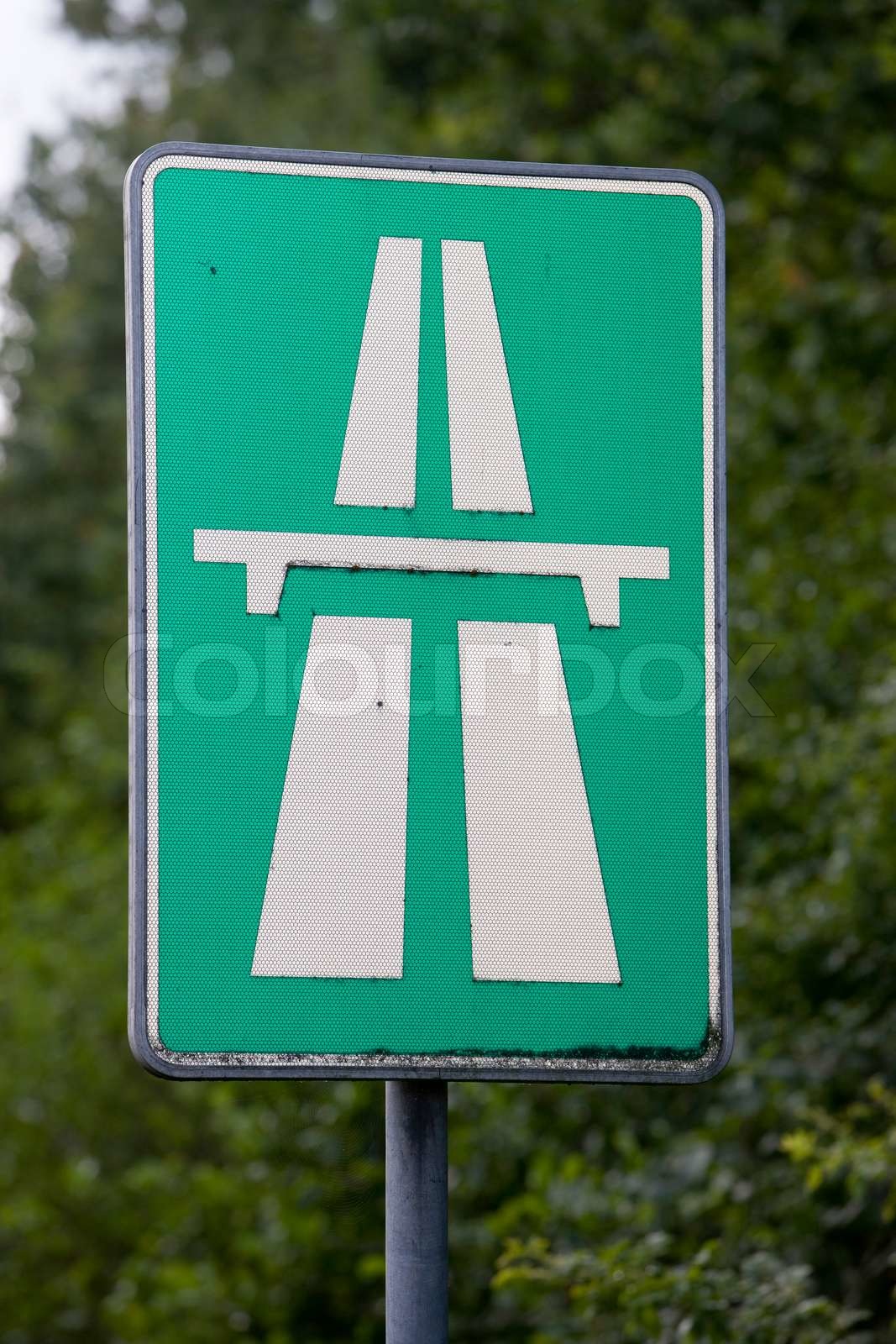 Motorway road sign | Stock image | Colourbox