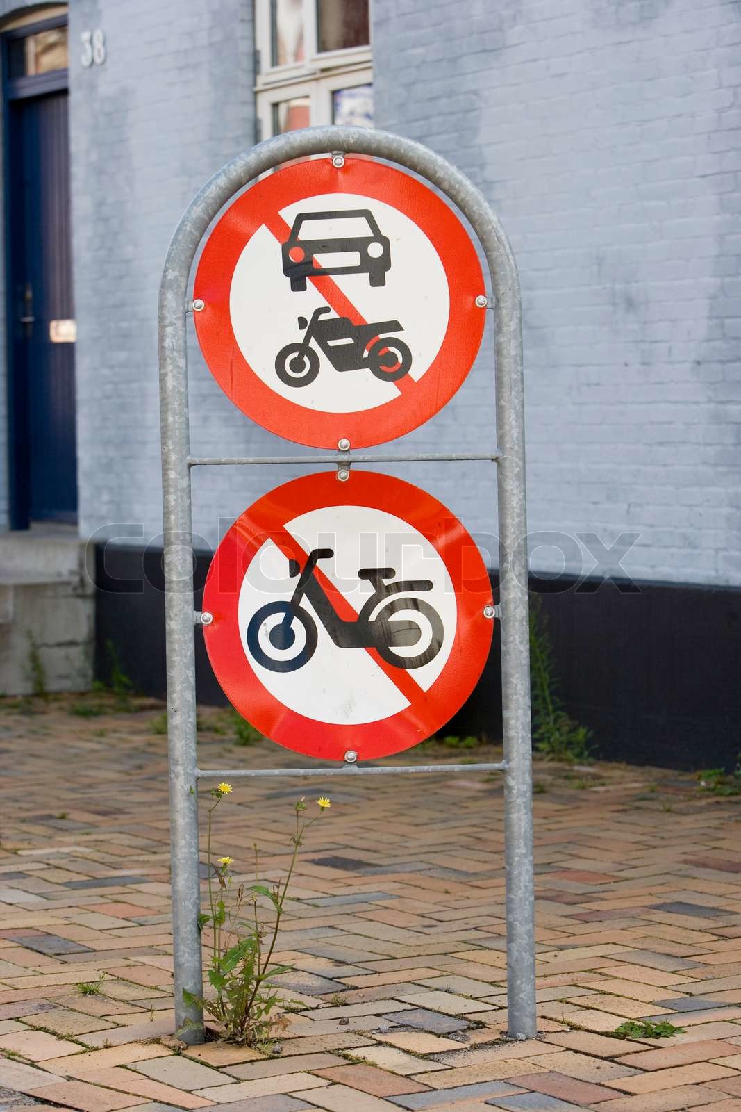 Sign for no entry zone | Stock image | Colourbox