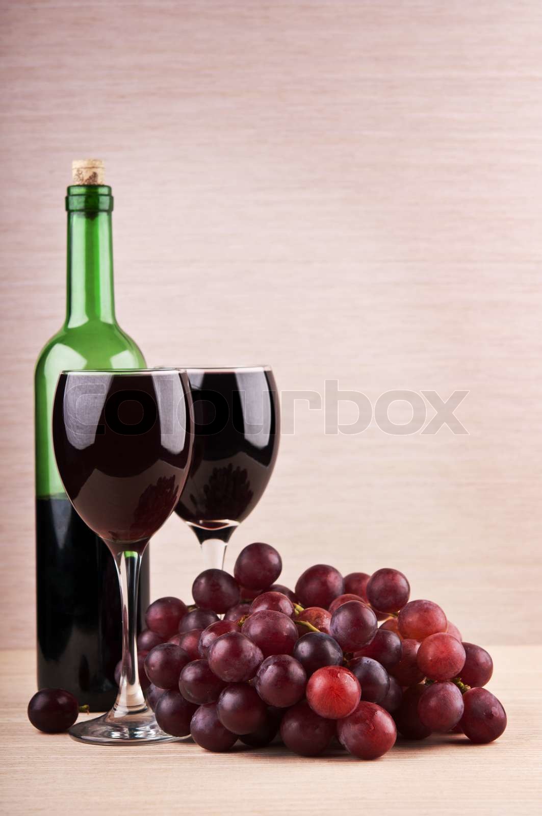 wine glasses with grapes | Stock image | Colourbox