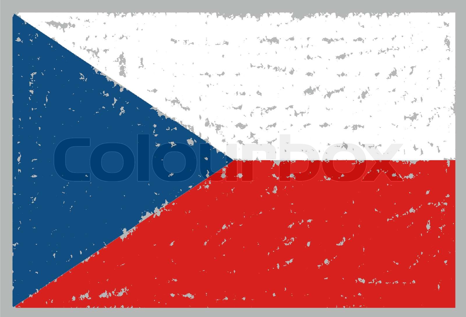 Czech republicgrunge flag hand drawing isolated | Stock image | Colourbox