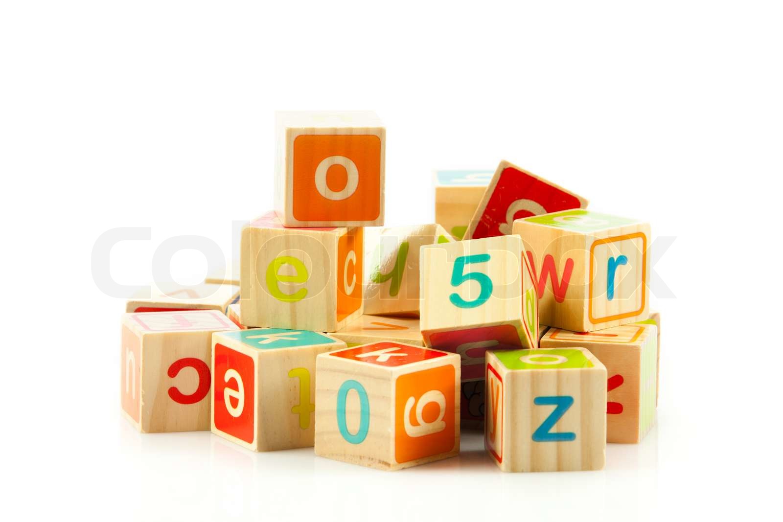 wooden toy cubes with letters Wooden alphabet blocks | Stock image ...