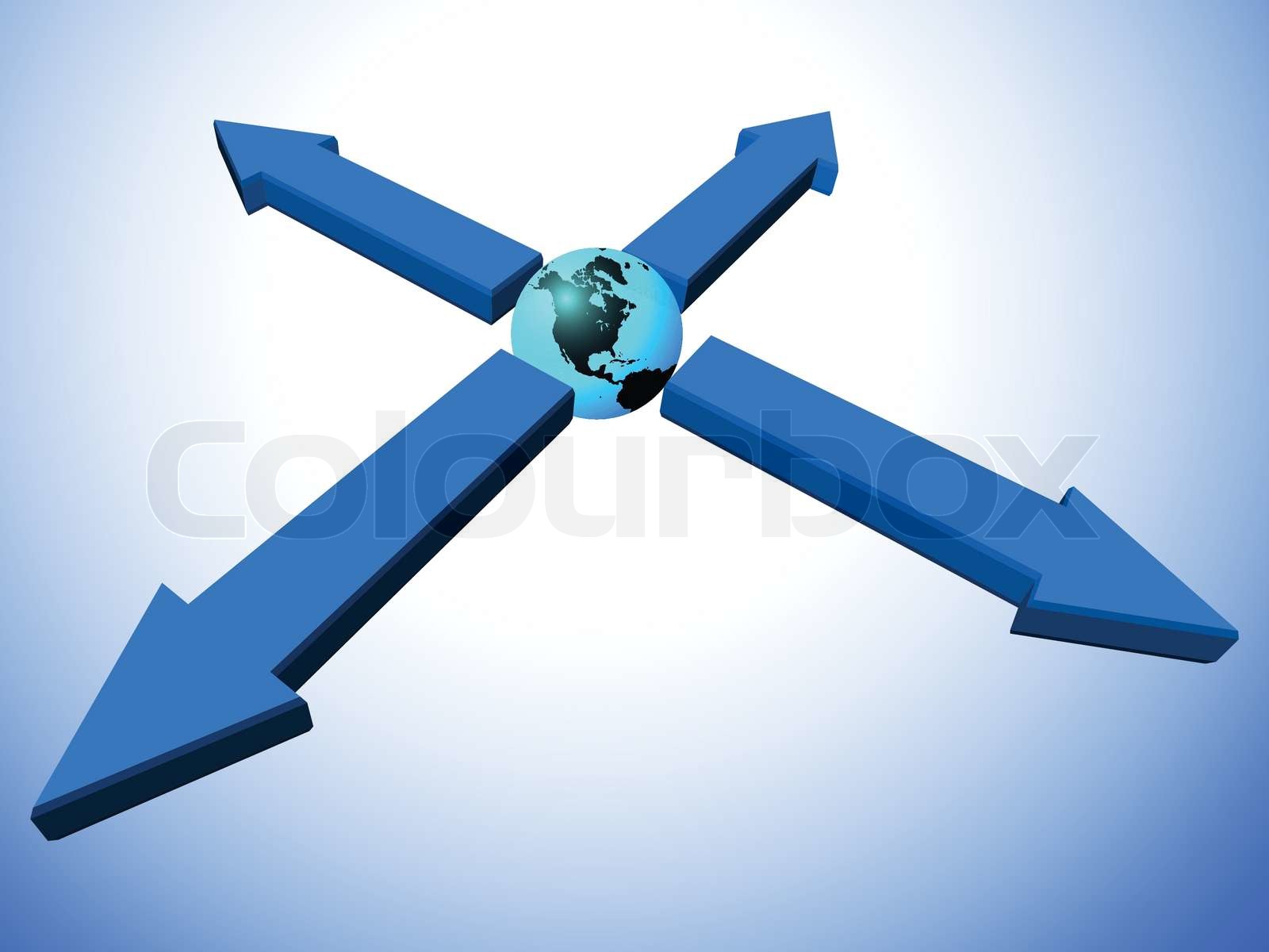 world globe with arrows | Stock vector | Colourbox