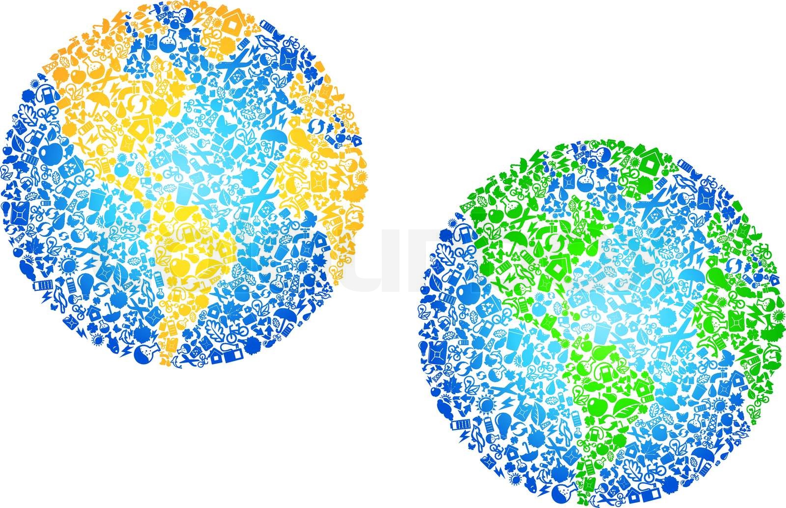 Earth elements with ecology icons | Stock vector | Colourbox