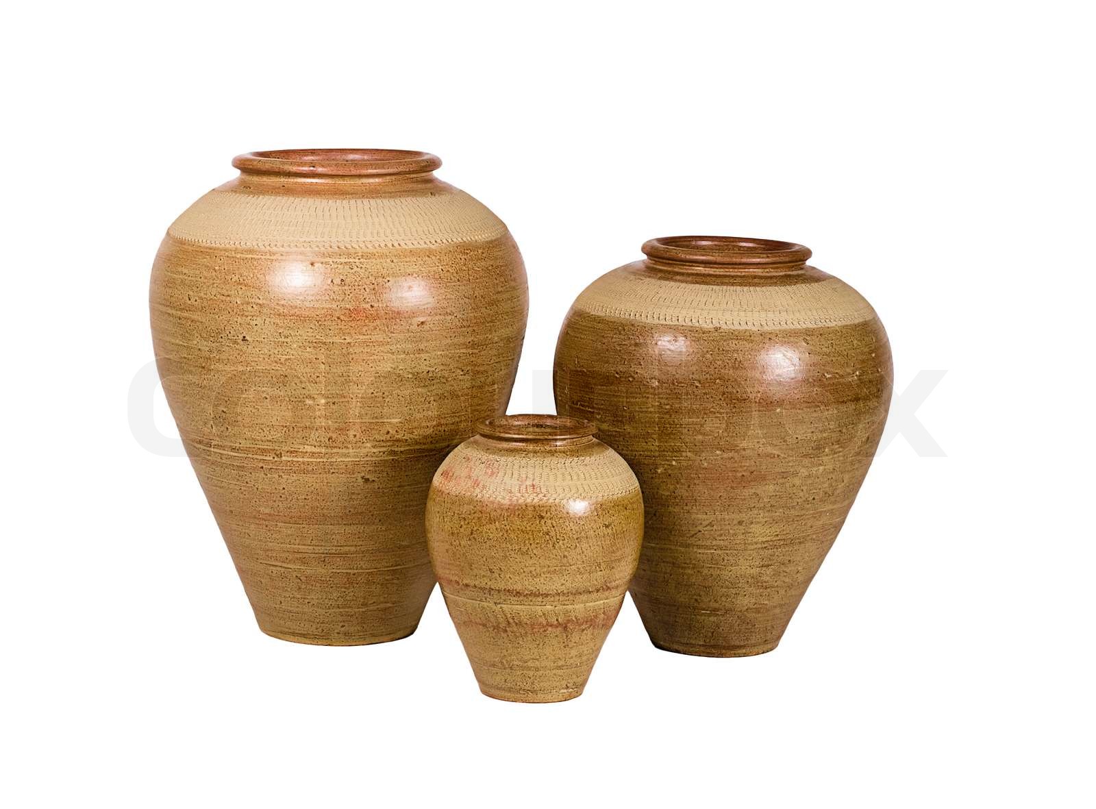 Flot form af vase keramik på hvidt | Stock foto | Colourbox