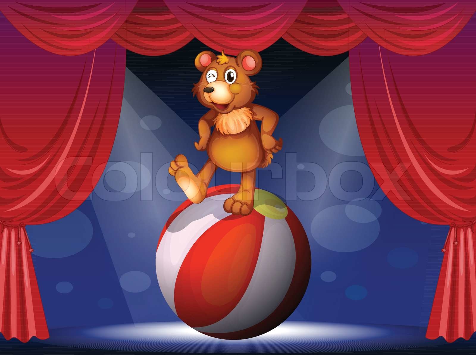 A bear at the circus | Stock vector | Colourbox