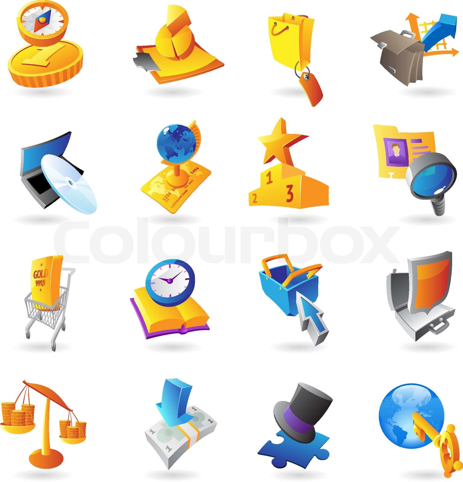 Icons für Wirtschaft und Finanzen | Stock-Vektor | Colourbox