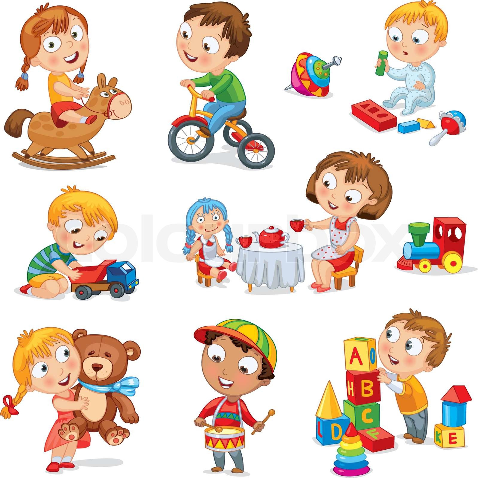 Children Playing Toys Clipart Children Playing Toys Clipart