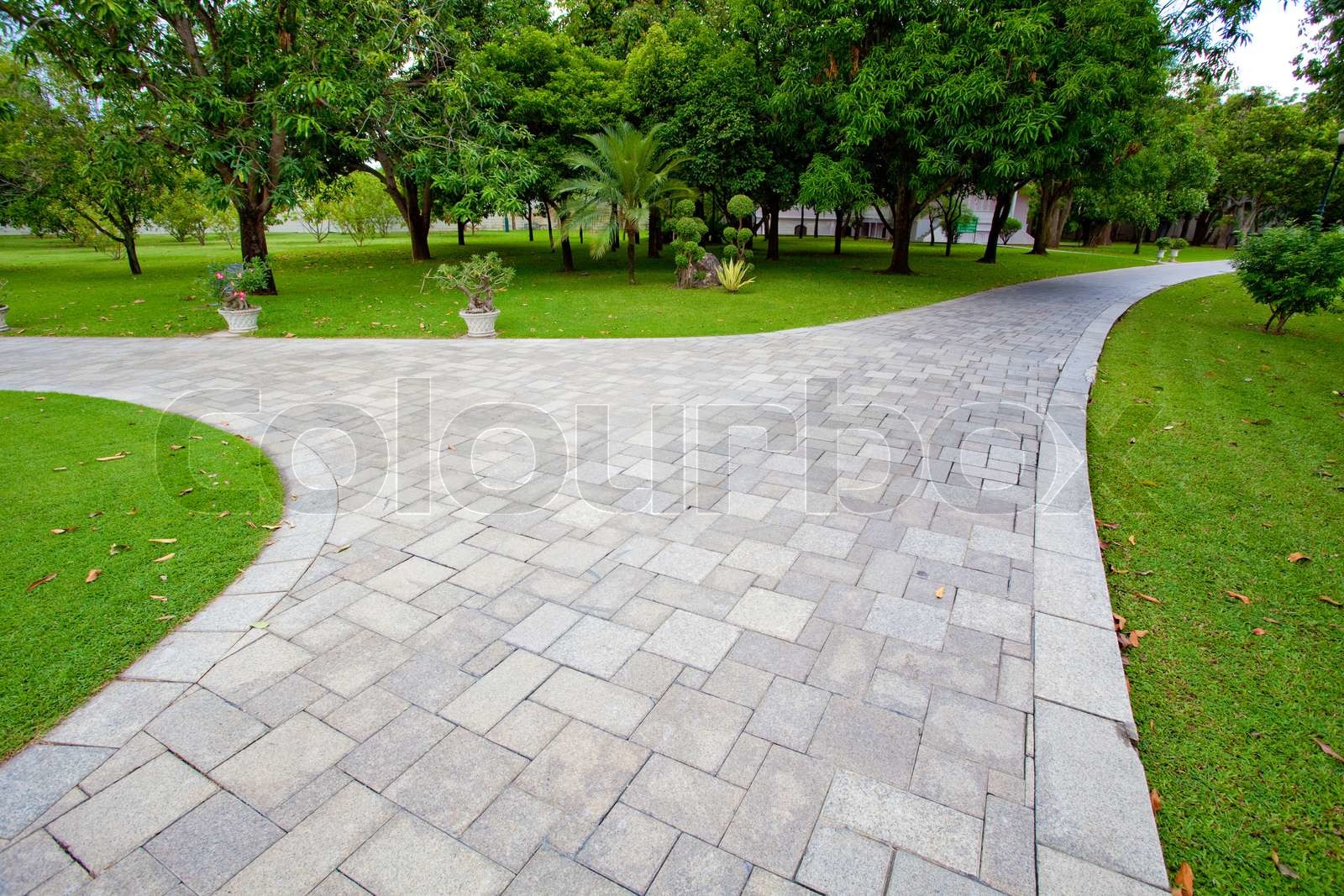 path through the landscaped park | Stock image | Colourbox