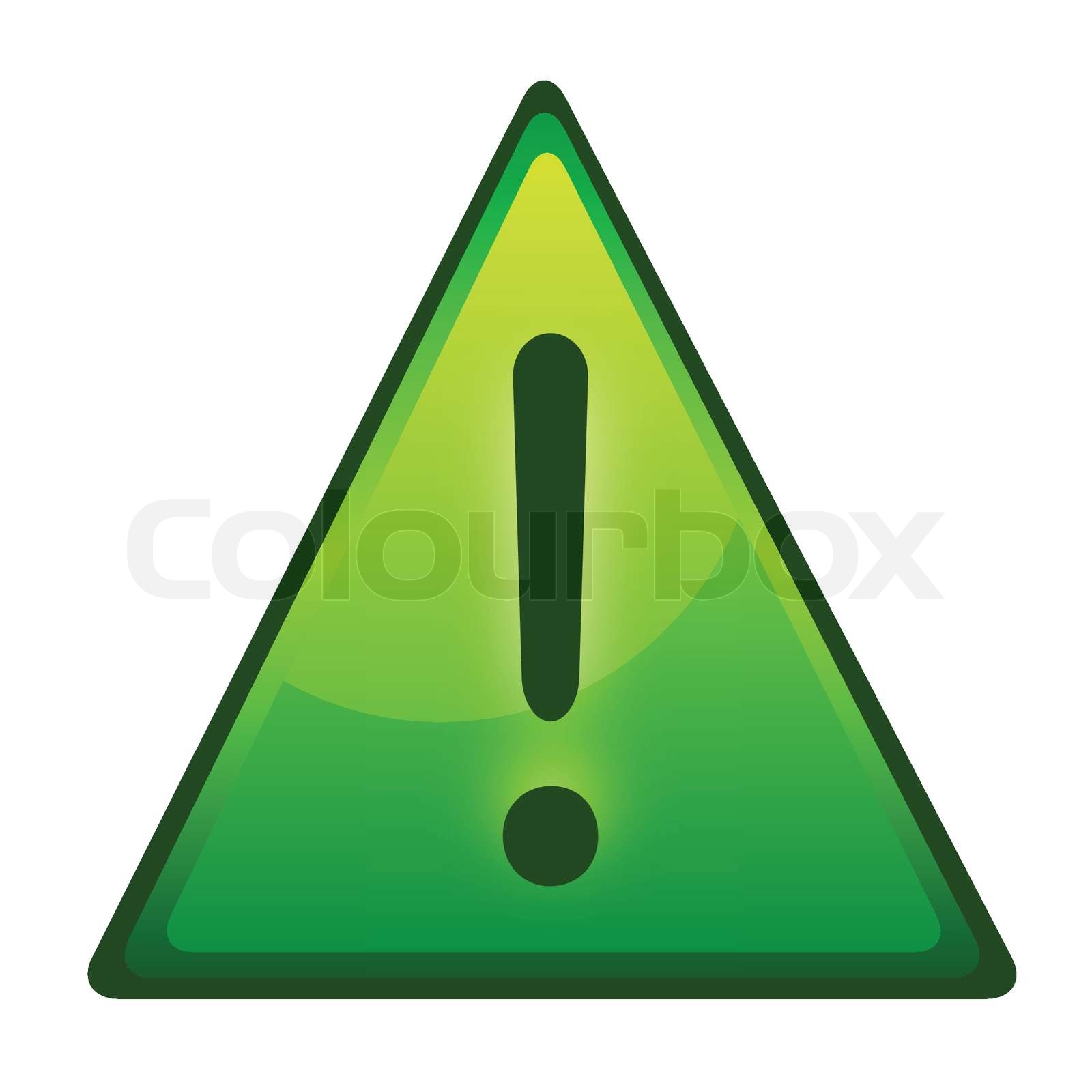 Attention sign in green | Stock vector | Colourbox