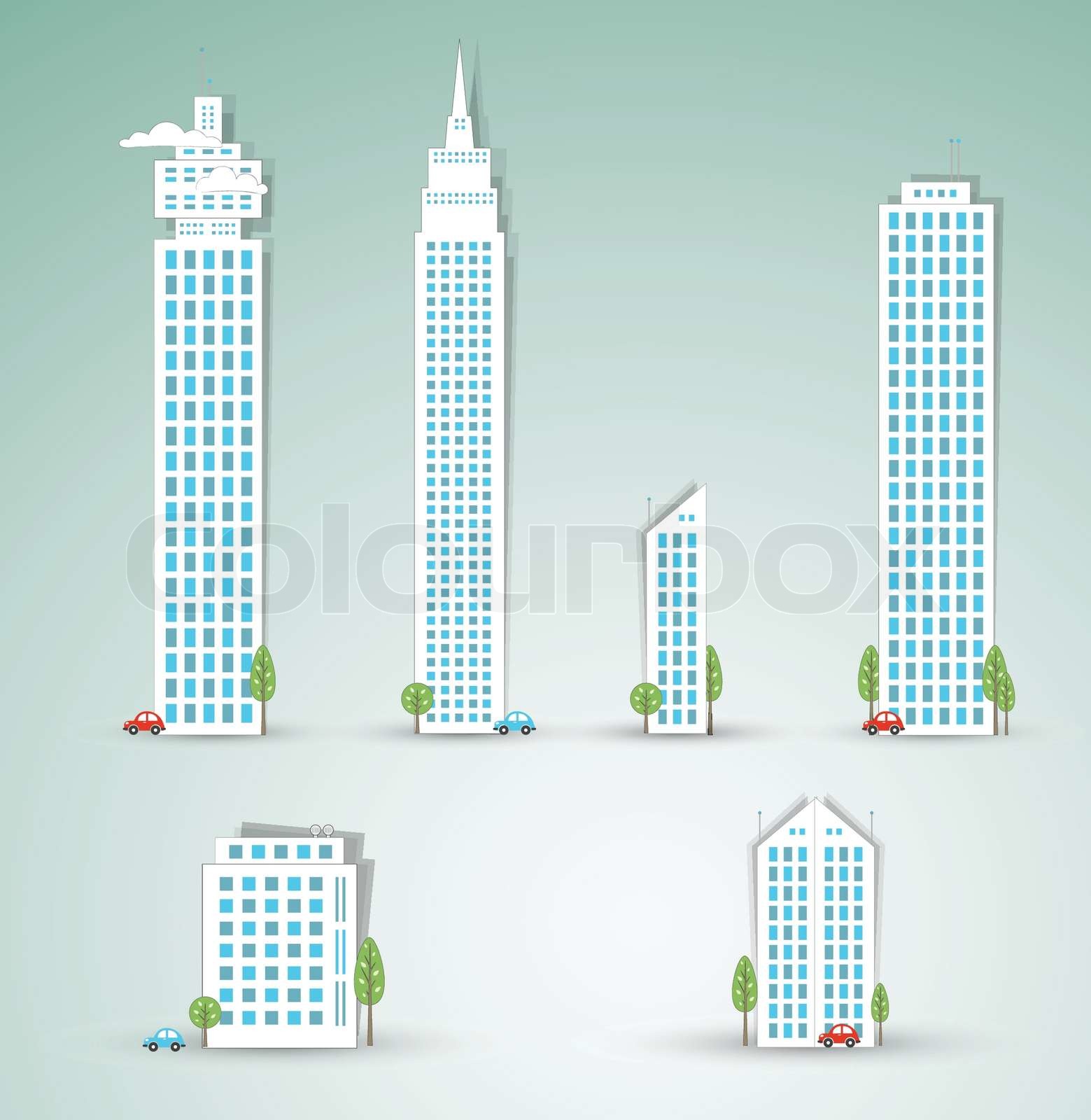 Modern city objects Vector | Stock vector | Colourbox