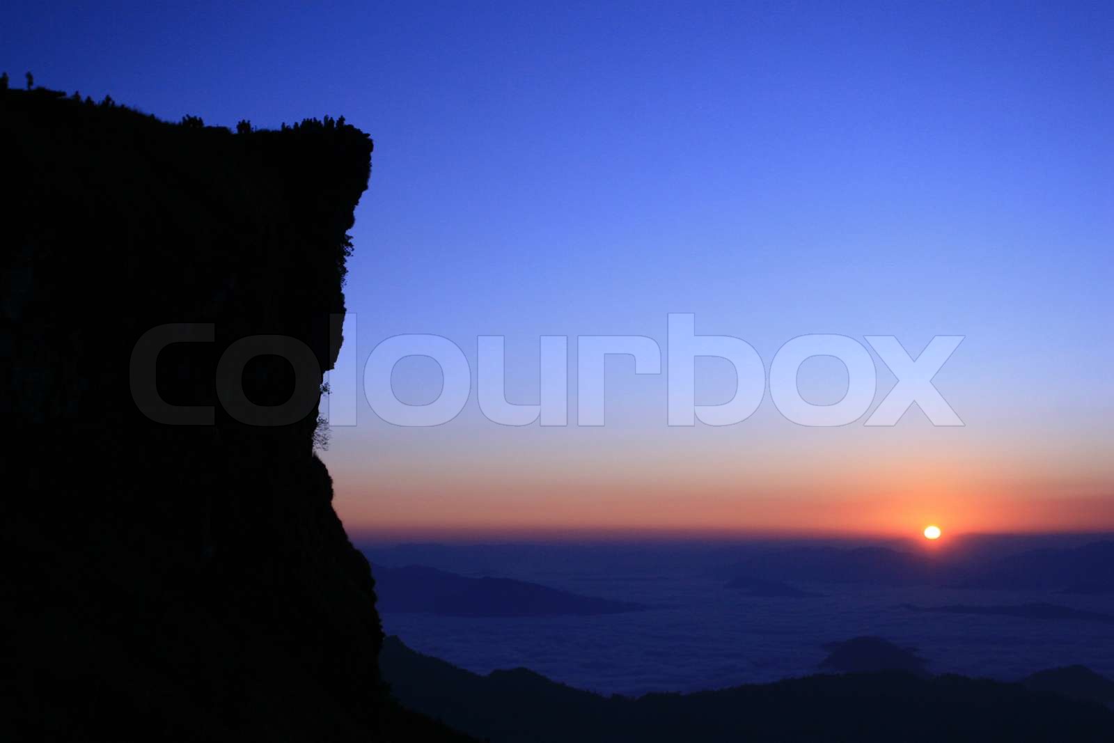 Cliff with the morning sun | Stock image | Colourbox