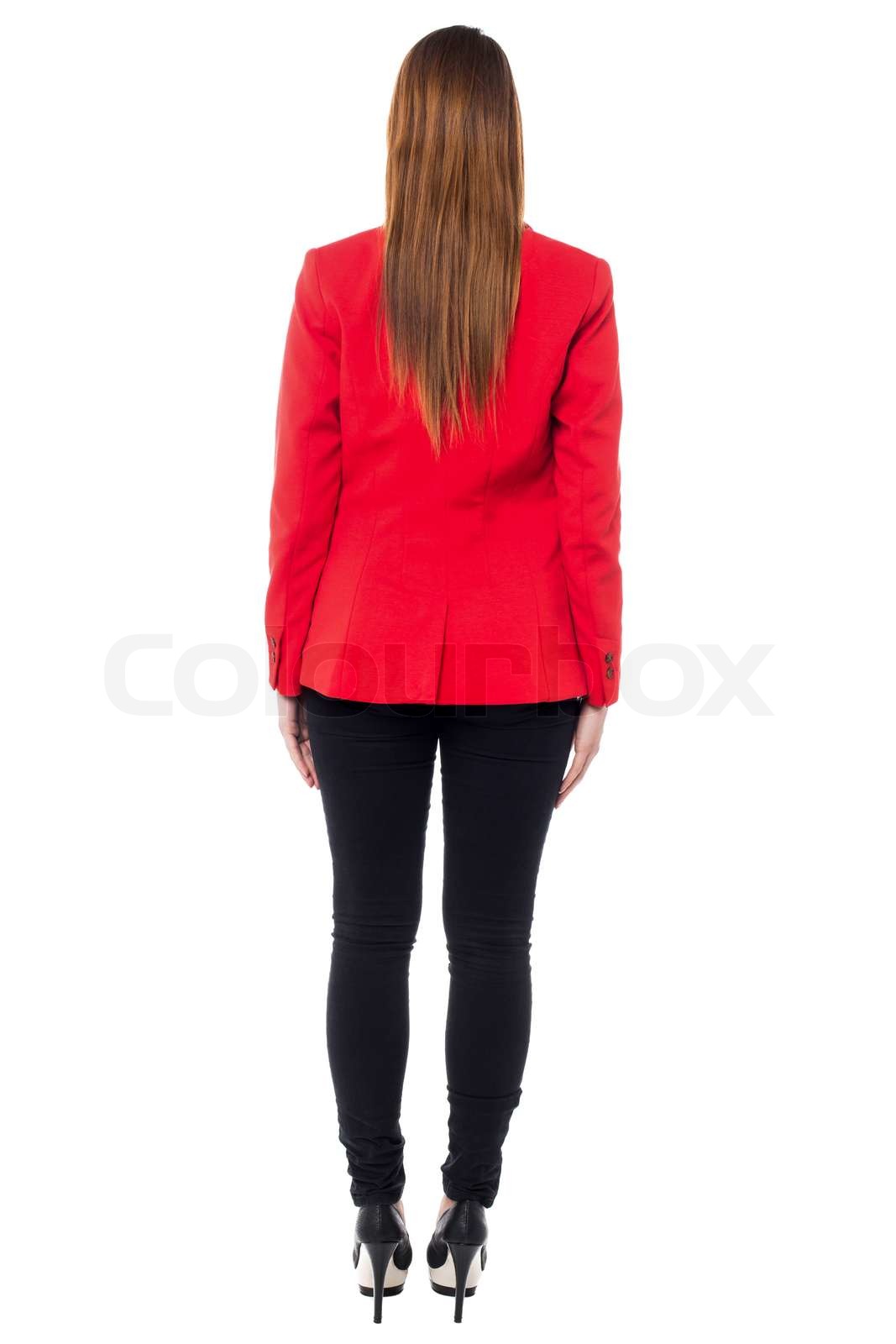 Woman standing with her back towards camera | Stock image | Colourbox