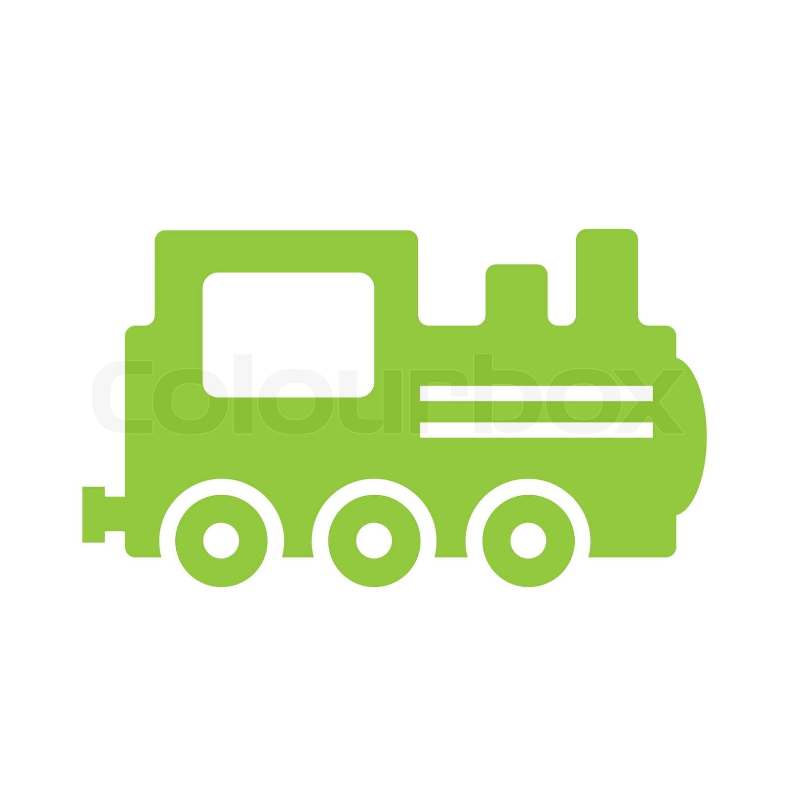 Train icon in green | Stock vector | Colourbox