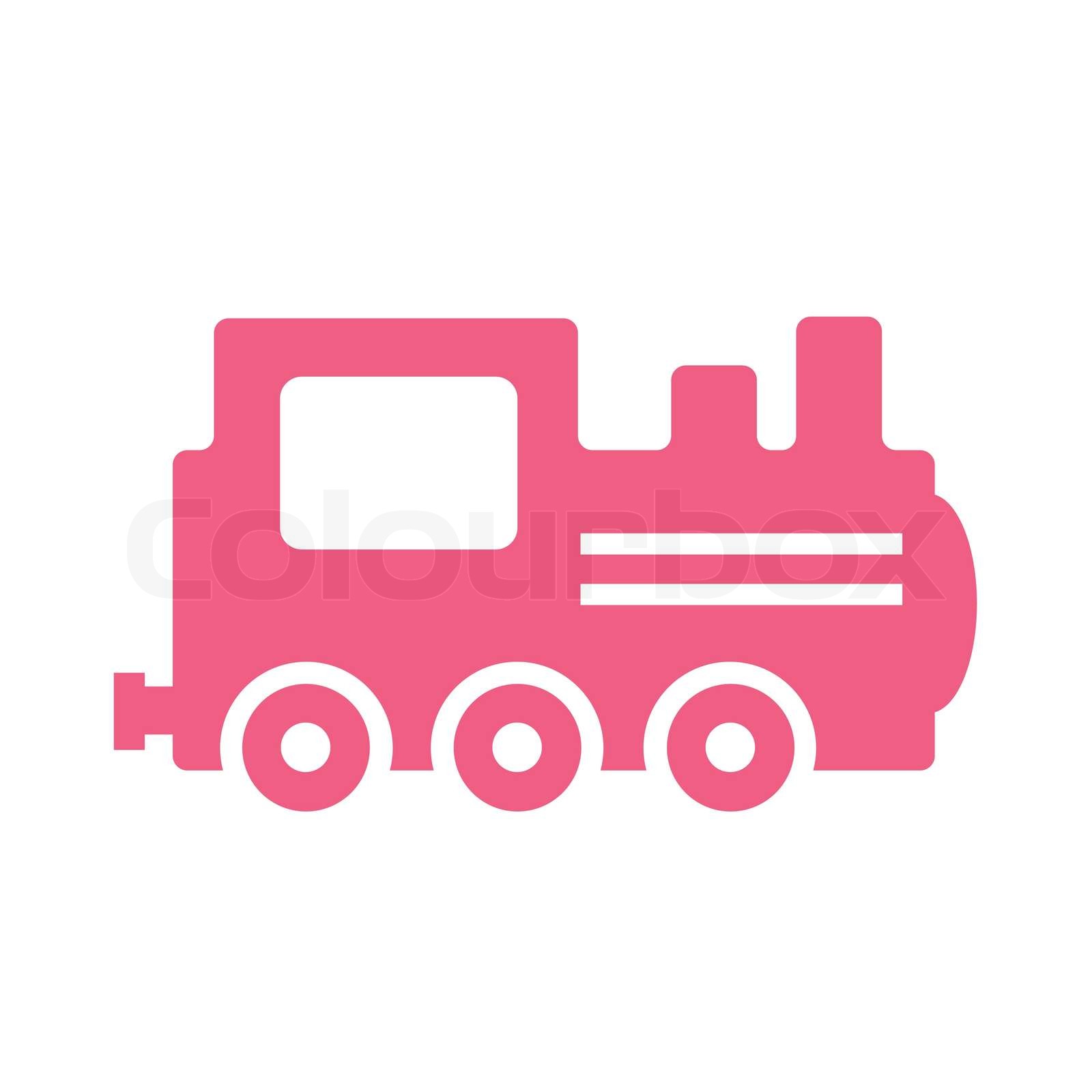 Train icon in pink | Stock vector | Colourbox