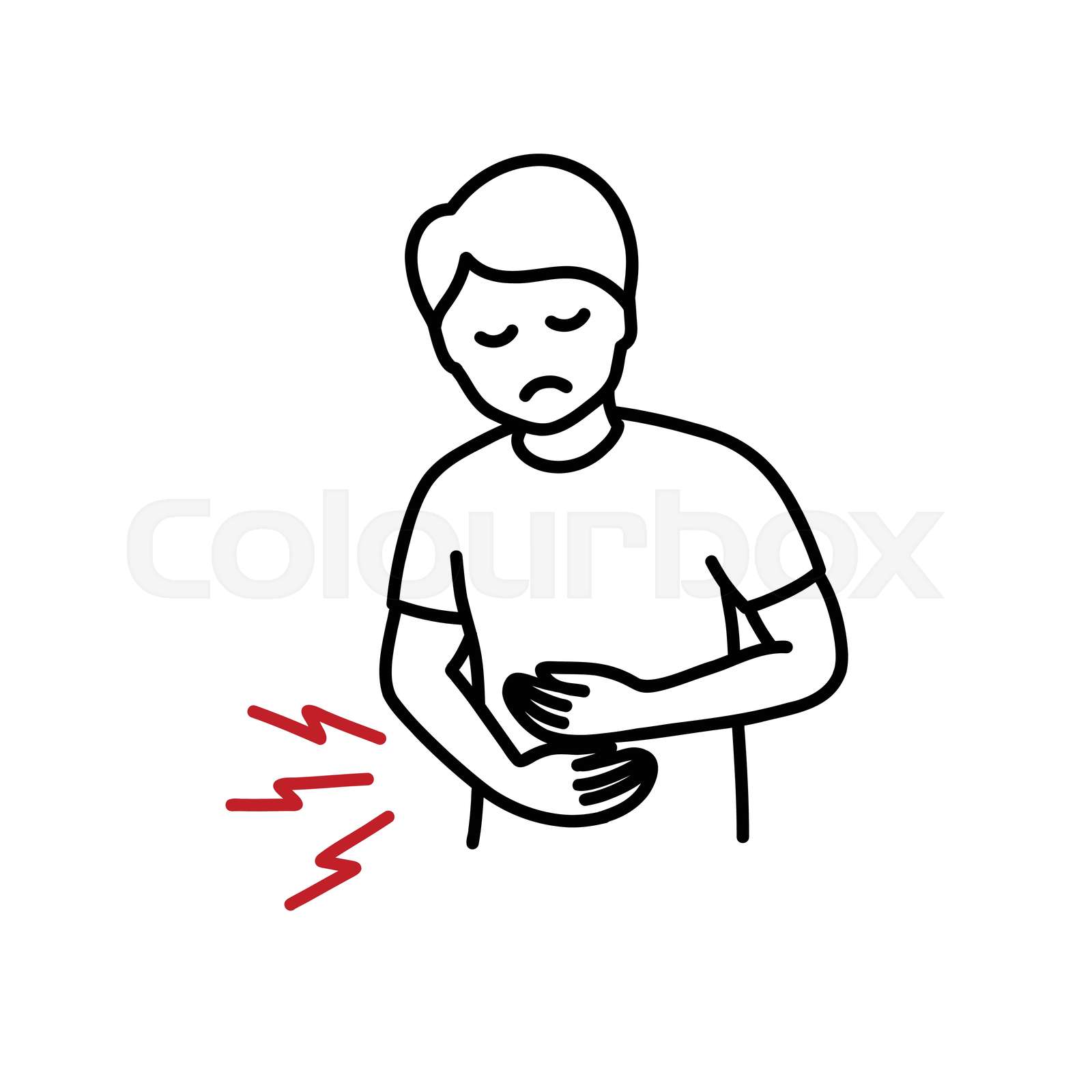 character with bdominal pain. Emergency acute pain. Appendicitis ...