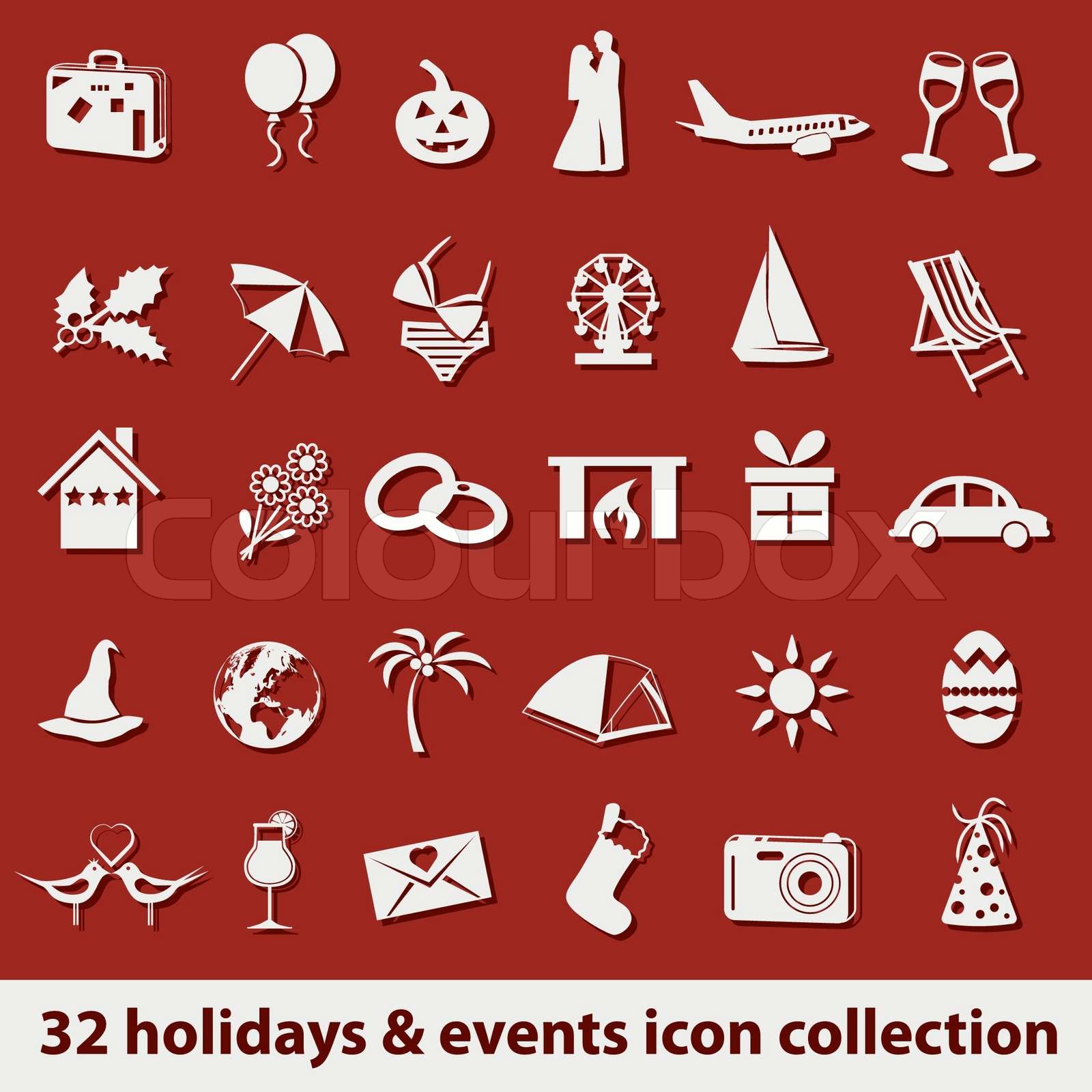 Feiertage und Ereignisse Symbole | Stock-Vektor | Colourbox