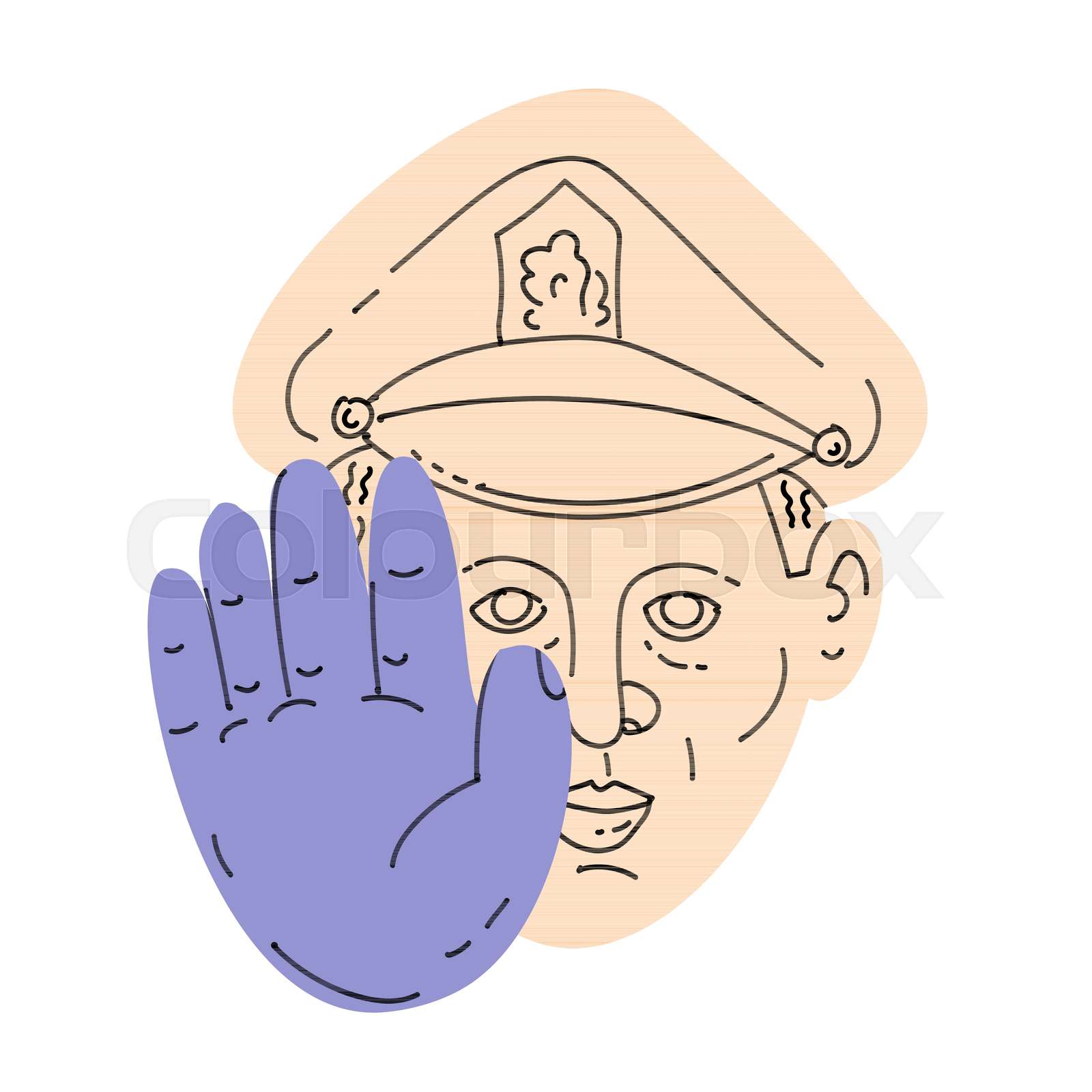 Policeman Stop Hand Signal Abstract Art | Stock vector | Colourbox