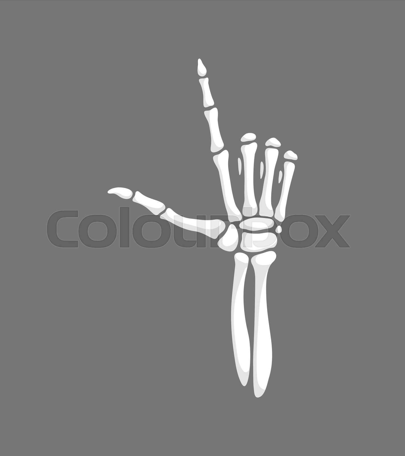 Skeleton hand making pointing up gesture, vector | Stock vector | Colourbox