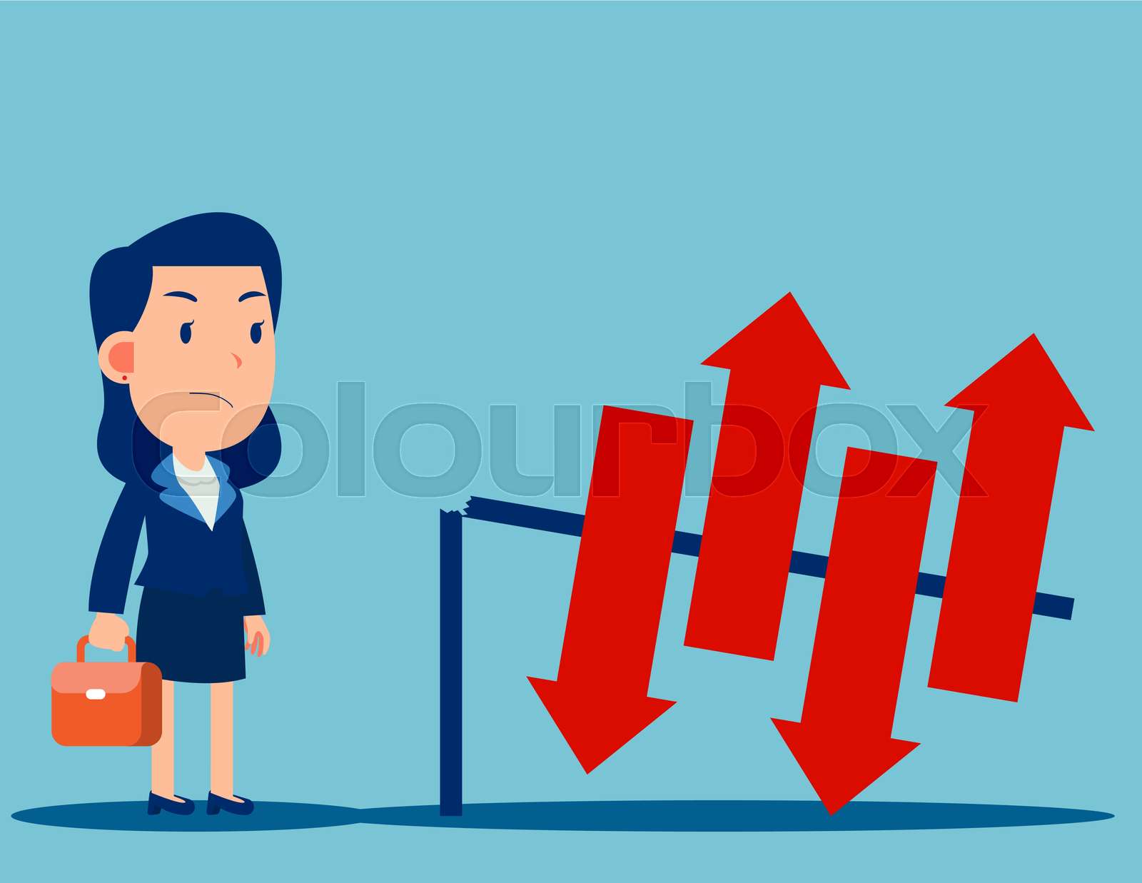 Broken direction sign. Business cartoon vector illustration | Stock ...