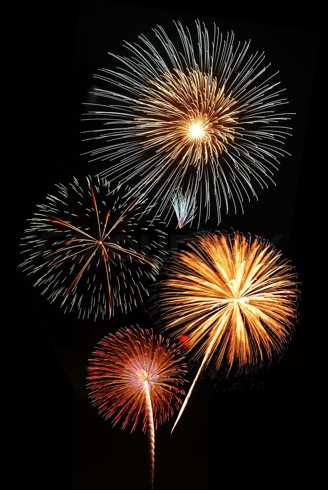 Fireworks against a black sky | Stock image | Colourbox