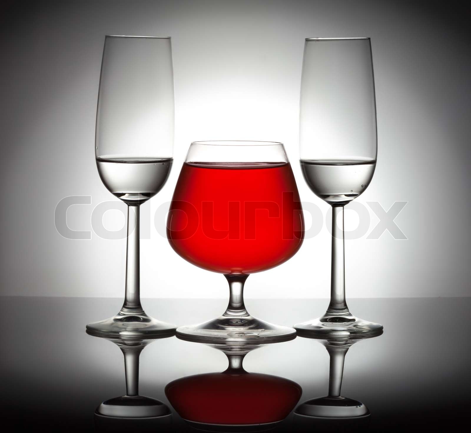Stylish composition of three glasses | Stock image | Colourbox